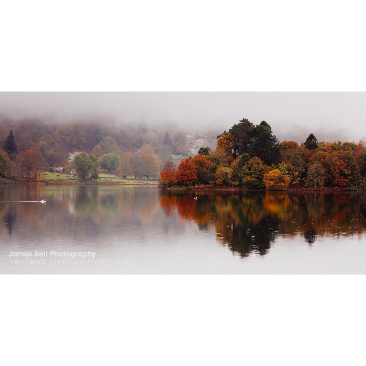 A misty Autumn morning over Grasmere landscape print for sale
